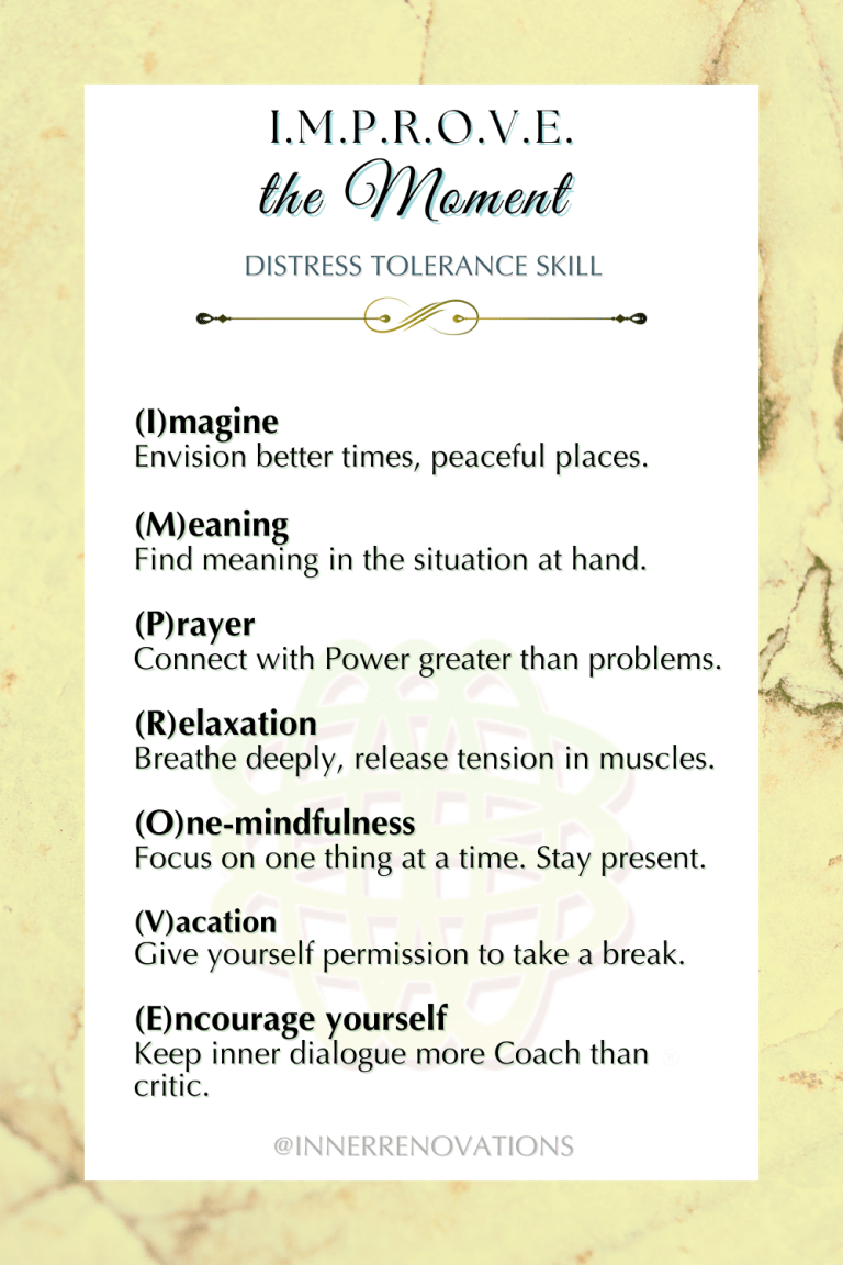 DBT Skills: Distress Tolerance – Inner Renovations Toolbox