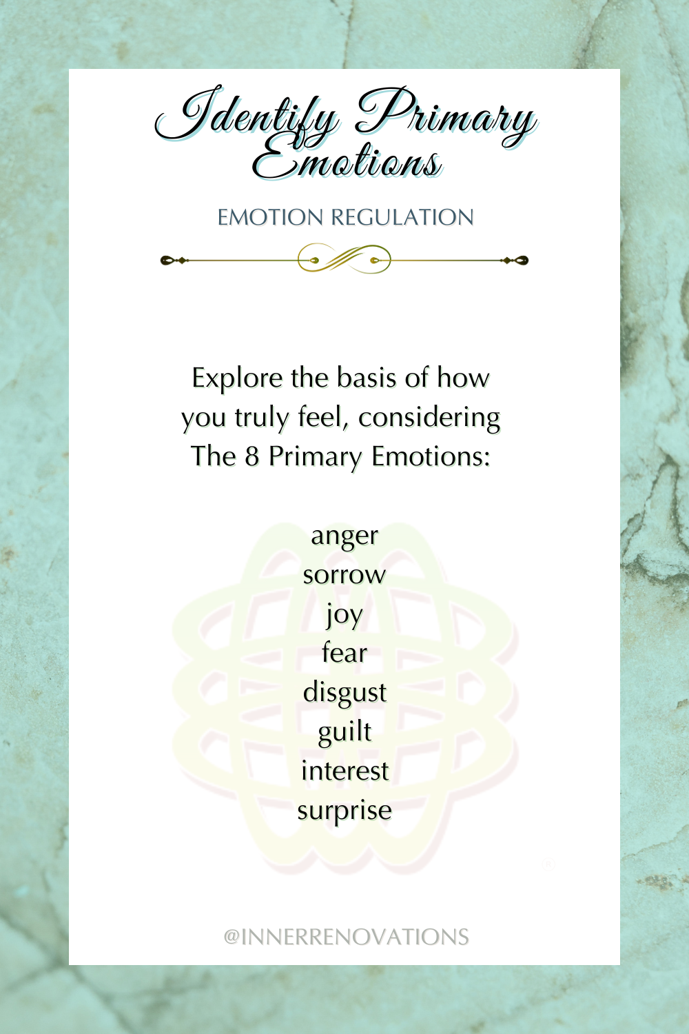 Identify the 8 Primary Emotions – Inner Renovations Toolbox